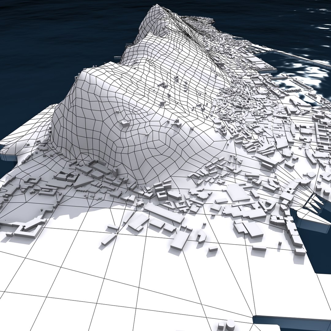 3D Gibraltar Lowres Skyline Model - TurboSquid 1298805