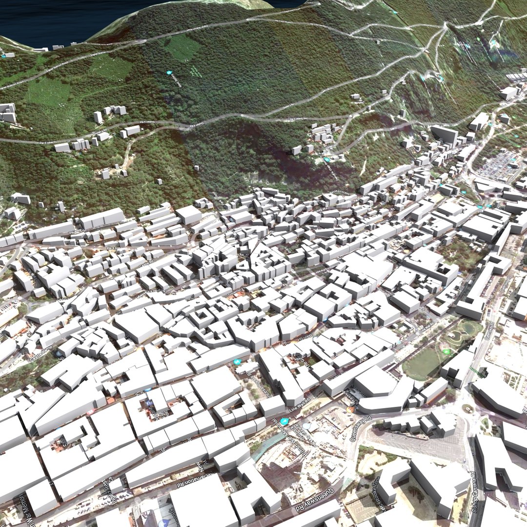 3D Gibraltar Lowres Skyline Model - TurboSquid 1298805