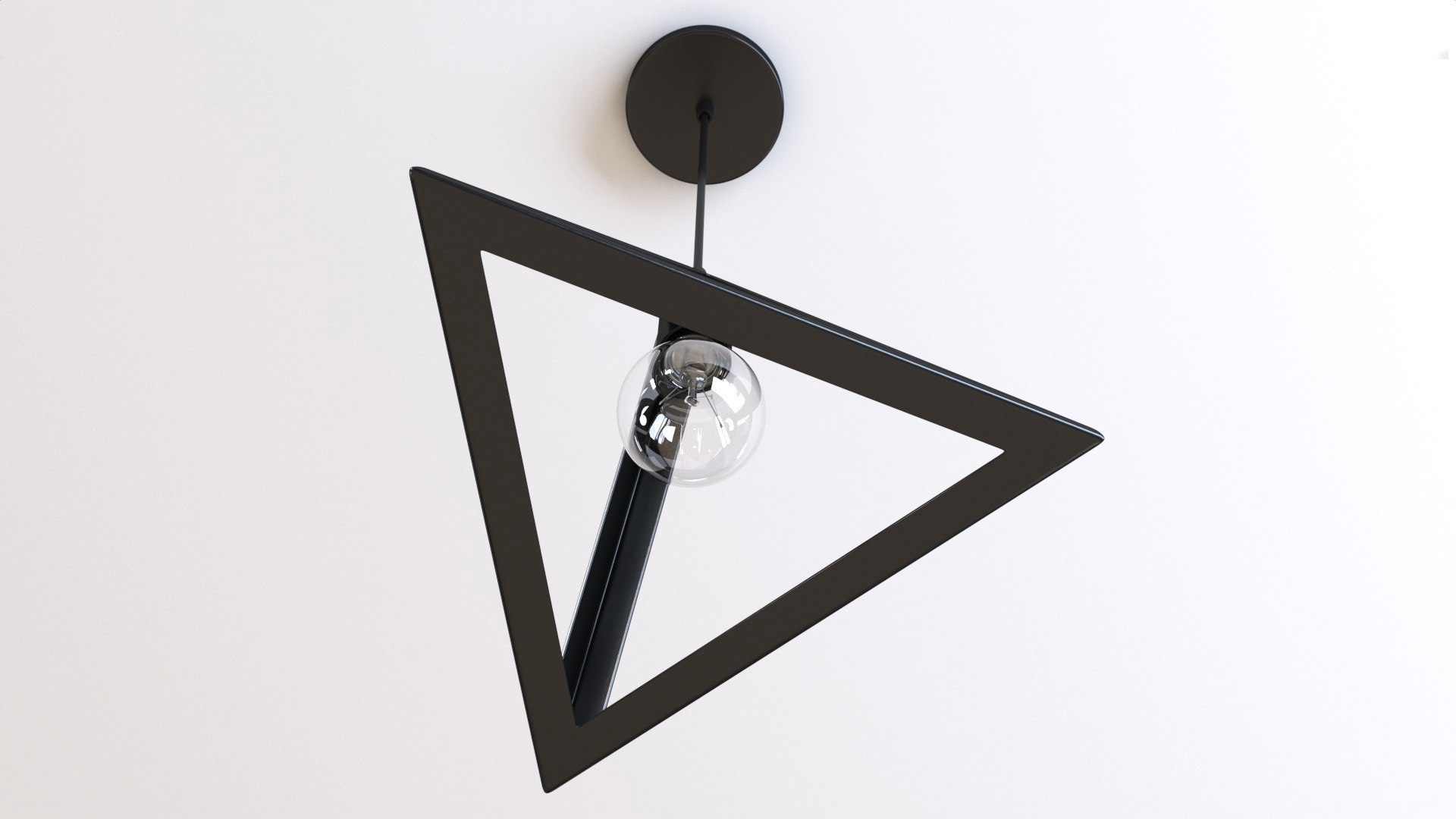 3D Modern Pendant Light Pyramid Shape Black - TurboSquid 2020846