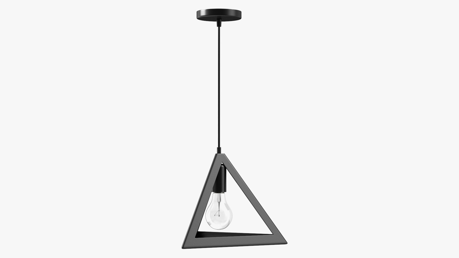 3D Modern Pendant Light Pyramid Shape Black - TurboSquid 2020846