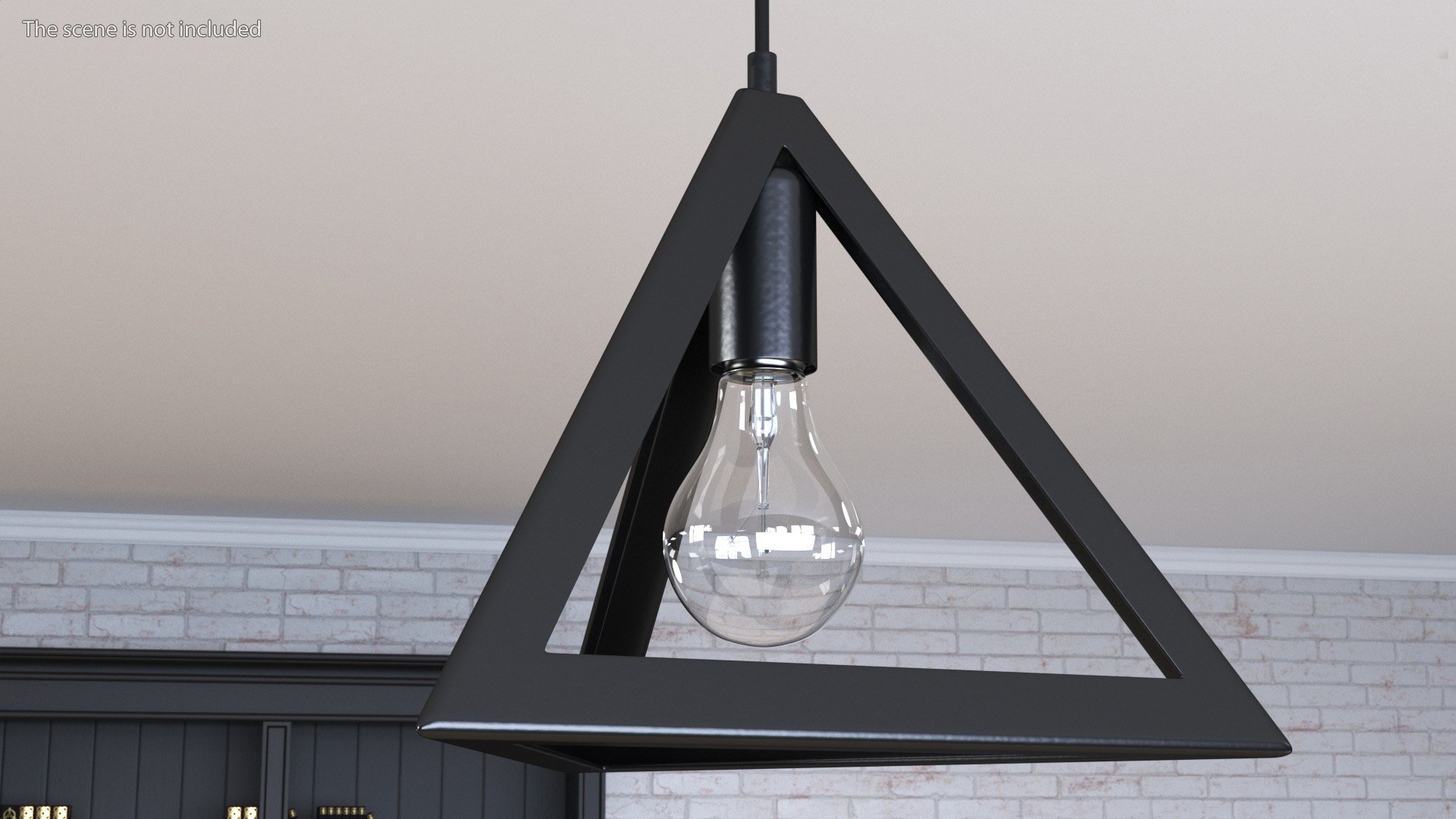 3D Modern Pendant Light Pyramid Shape Black - TurboSquid 2020846