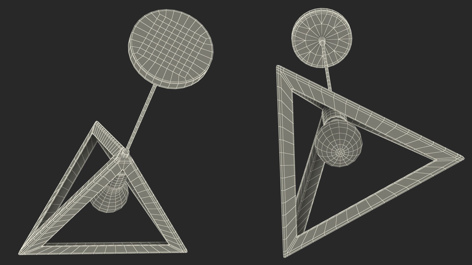 3D Modern Pendant Light Pyramid Shape Black - TurboSquid 2020846