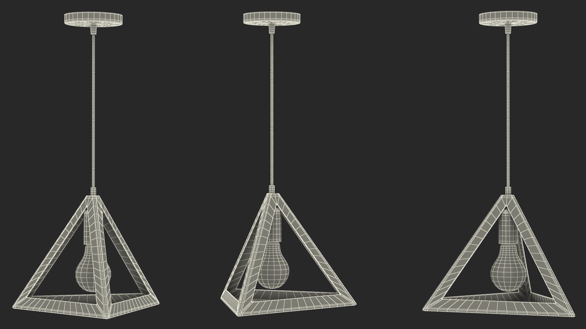 3D Modern Pendant Light Pyramid Shape Black - TurboSquid 2020846