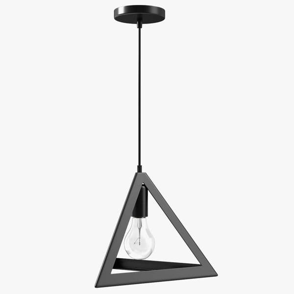 3D Modern Pendant Light Pyramid Shape Black - TurboSquid 2020846
