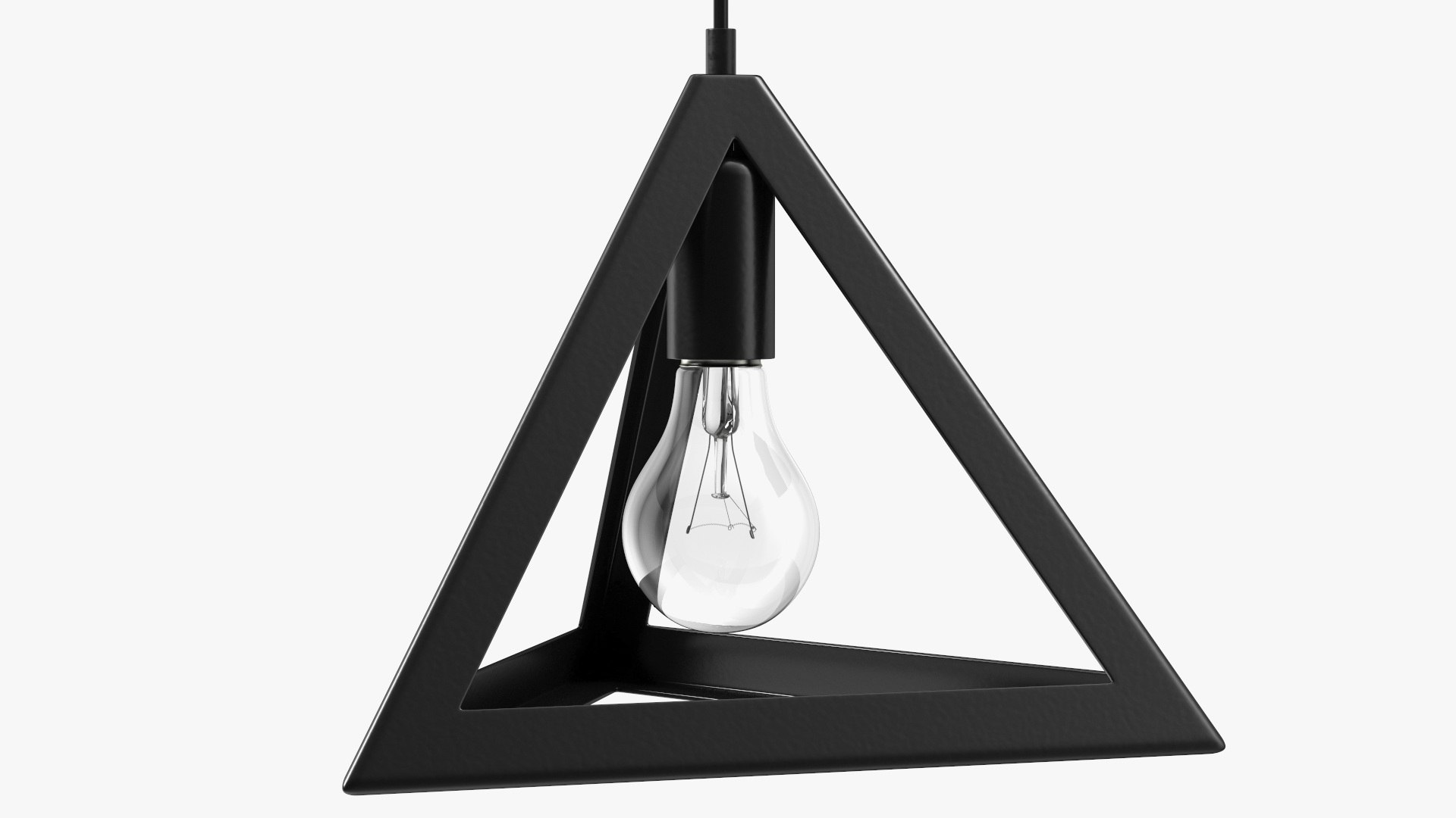 3D Modern Pendant Light Pyramid Shape Black - TurboSquid 2020846