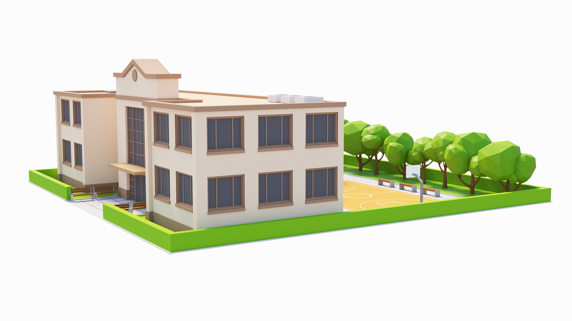 3D model Cartoon School - TurboSquid 1872574