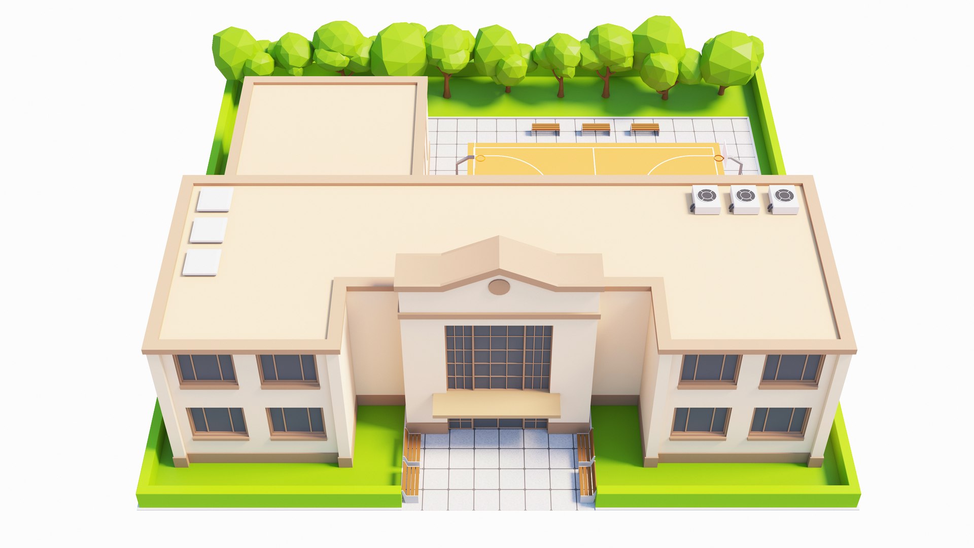 3D model Cartoon School - TurboSquid 1872574