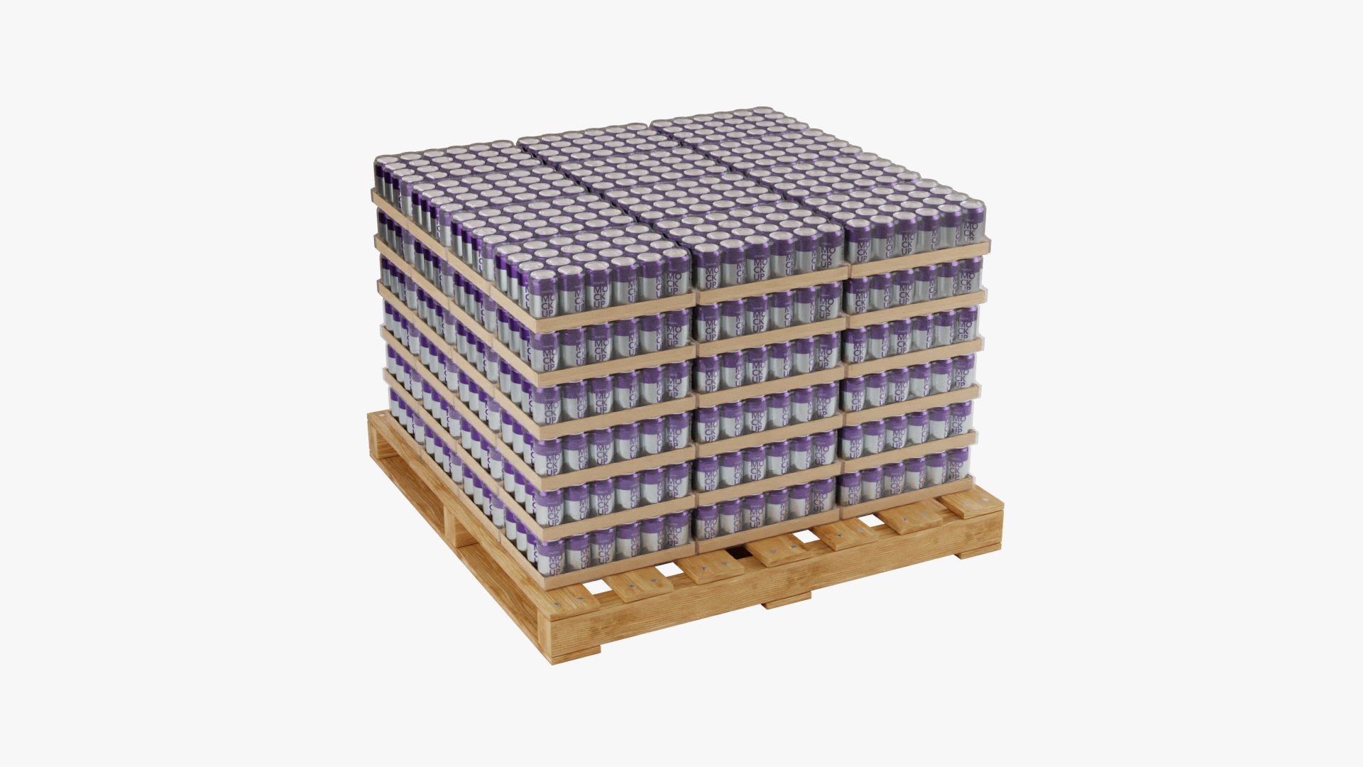 3D Wooden Pallet with Grape Soda Cans model - TurboSquid 2099096