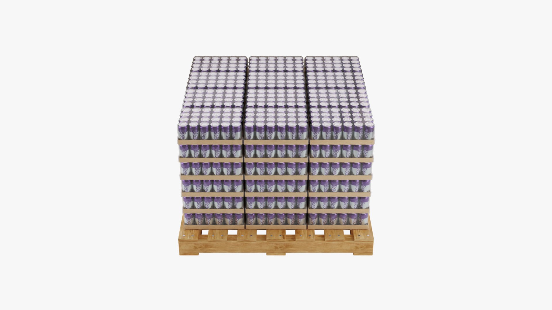 3D Wooden Pallet With Grape Soda Cans Model - TurboSquid 2099096