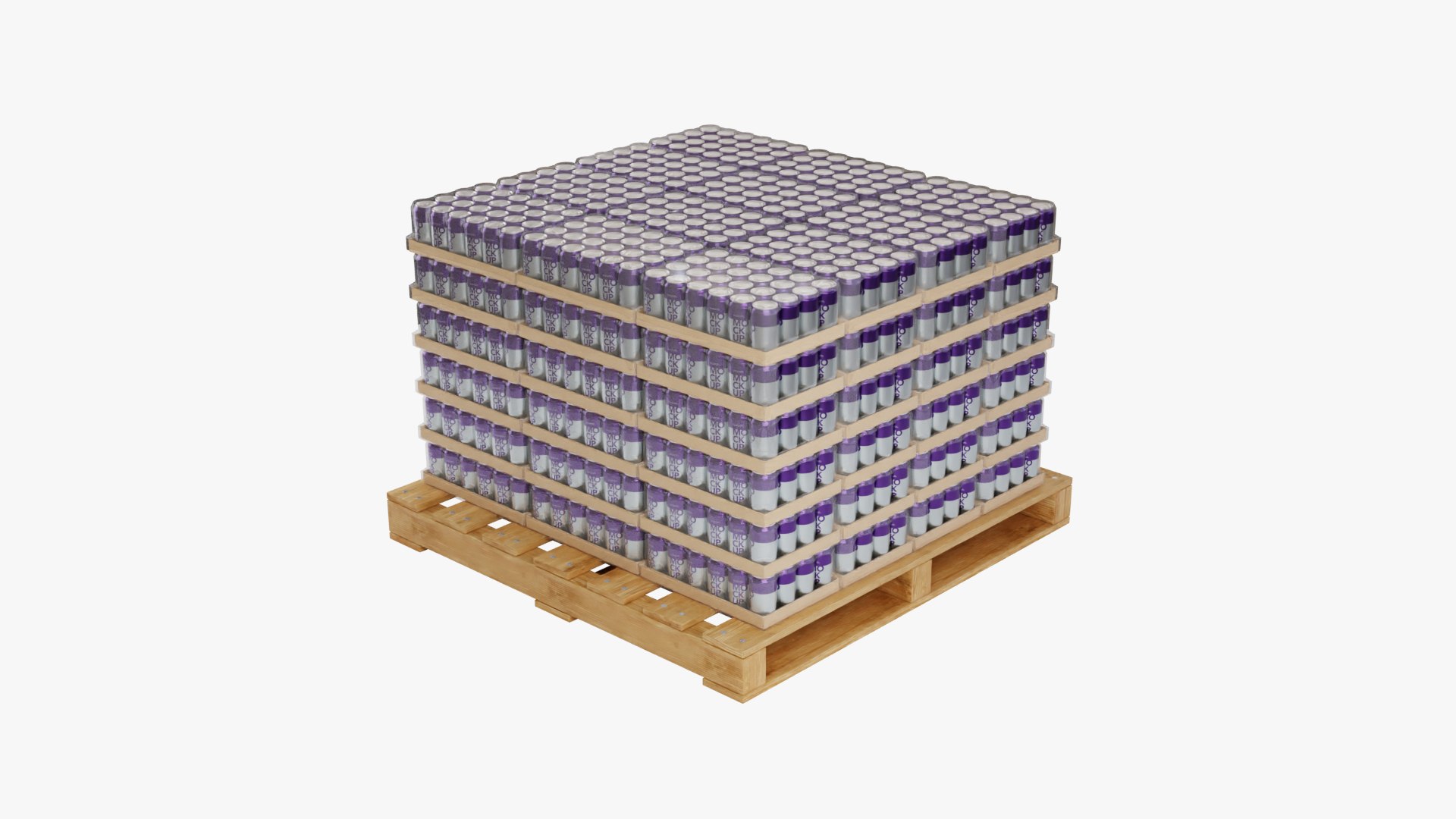 3D Wooden Pallet With Grape Soda Cans Model - TurboSquid 2099096