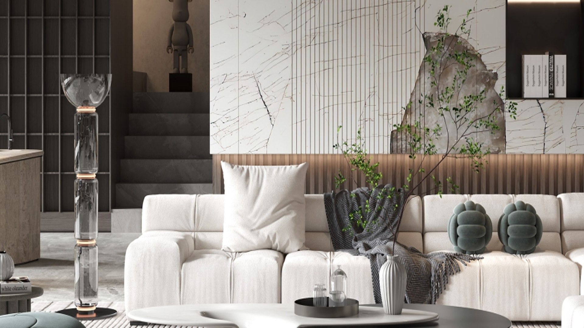 Modern minimalist villa living room model 3D model - TurboSquid 2057899