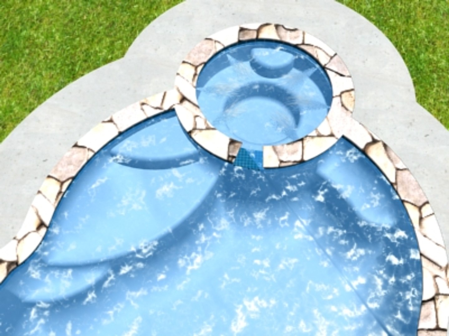 Freeform Swimming Pool 3d Model