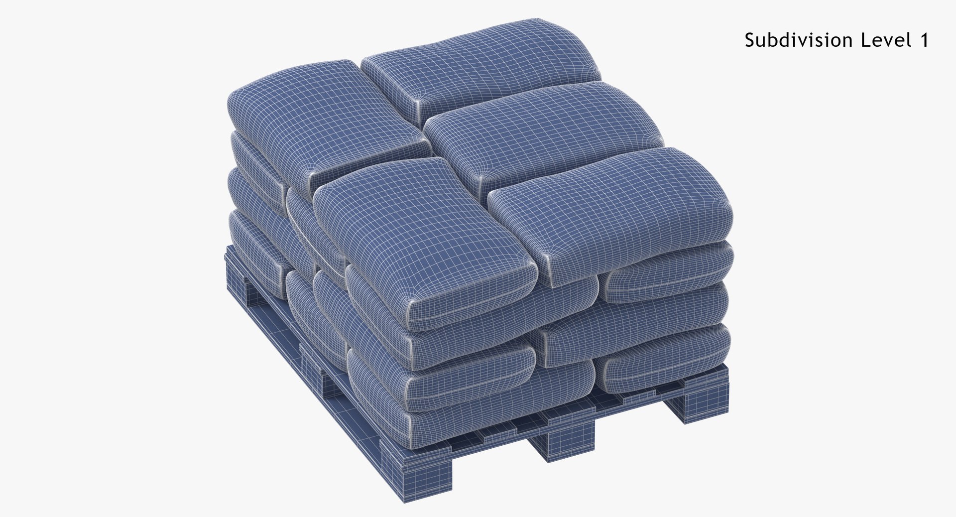 3D Model Cargo Cement Sack 4 Row Unsecured And Secured - TurboSquid 2003422