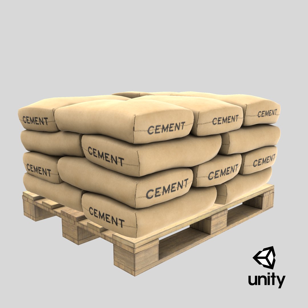 3D model Cargo Cement Sack 4 Row Unsecured and Secured - TurboSquid 2003422