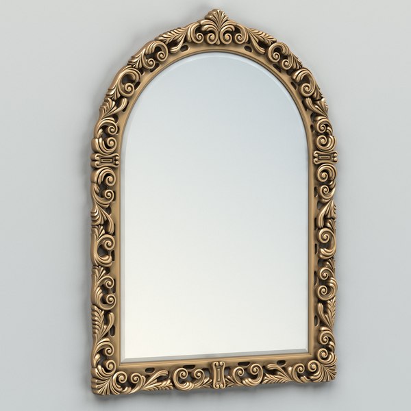 3d carved rectangle mirror frame model