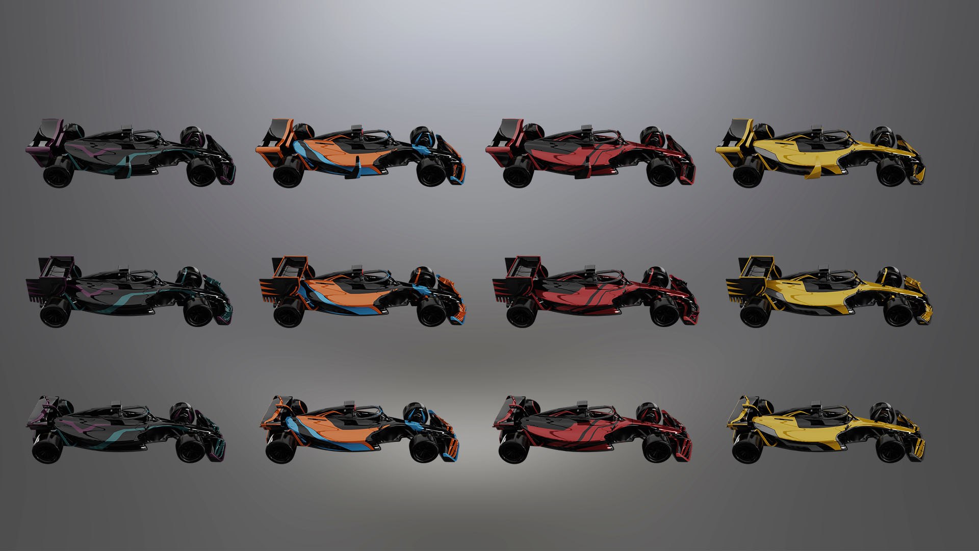 3D Model Mid Poly And Low Poly Generic F1 Racing Car PACK - TurboSquid ...