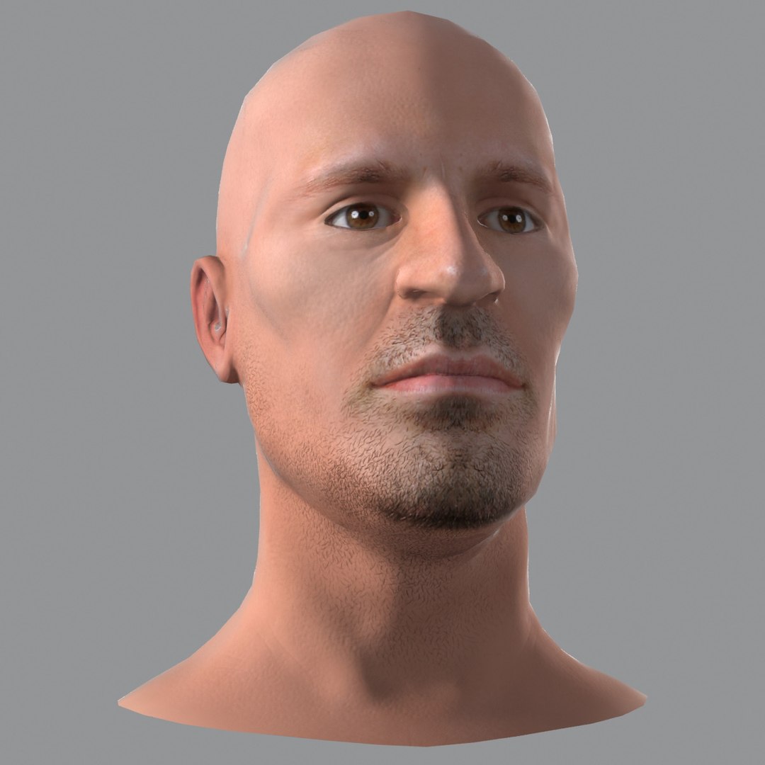 Realistic Male Head 3d Model