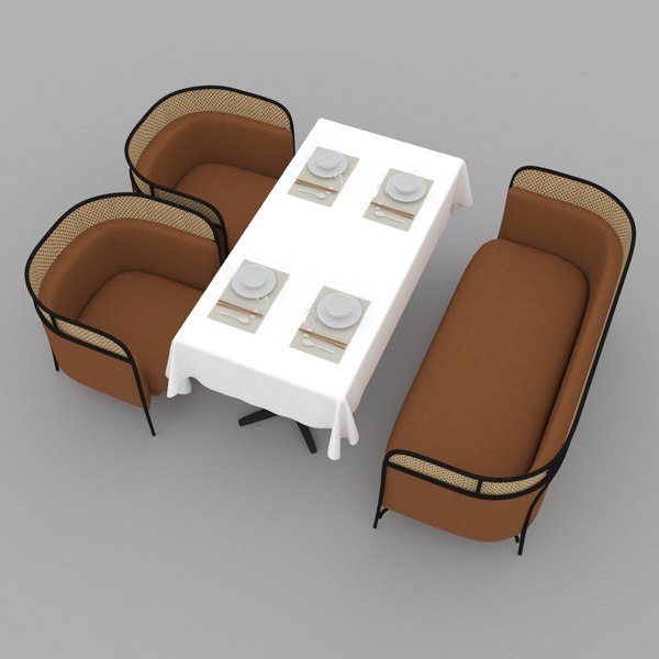 modèle 3D de Banquette de restaurant Marron 3 - TurboSquid 2187054