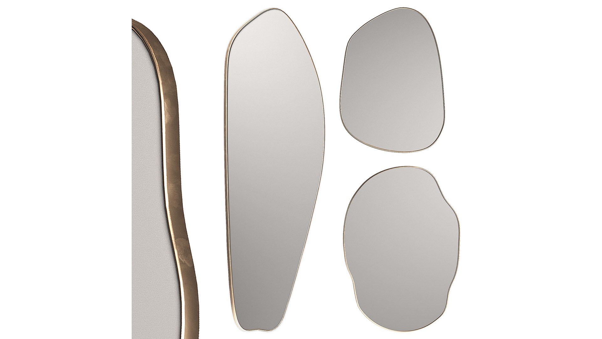 Rose Brassy Silva Mirrors By Ethnikliving Wavy Curved Organic Mirror ...