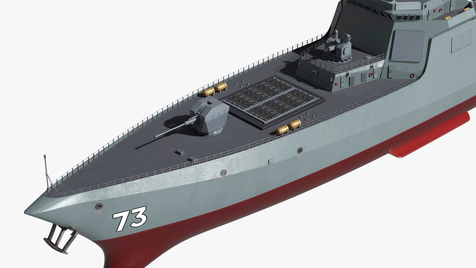 Naval Destroyer With Transport Helicopter 3D Model - TurboSquid 2367858