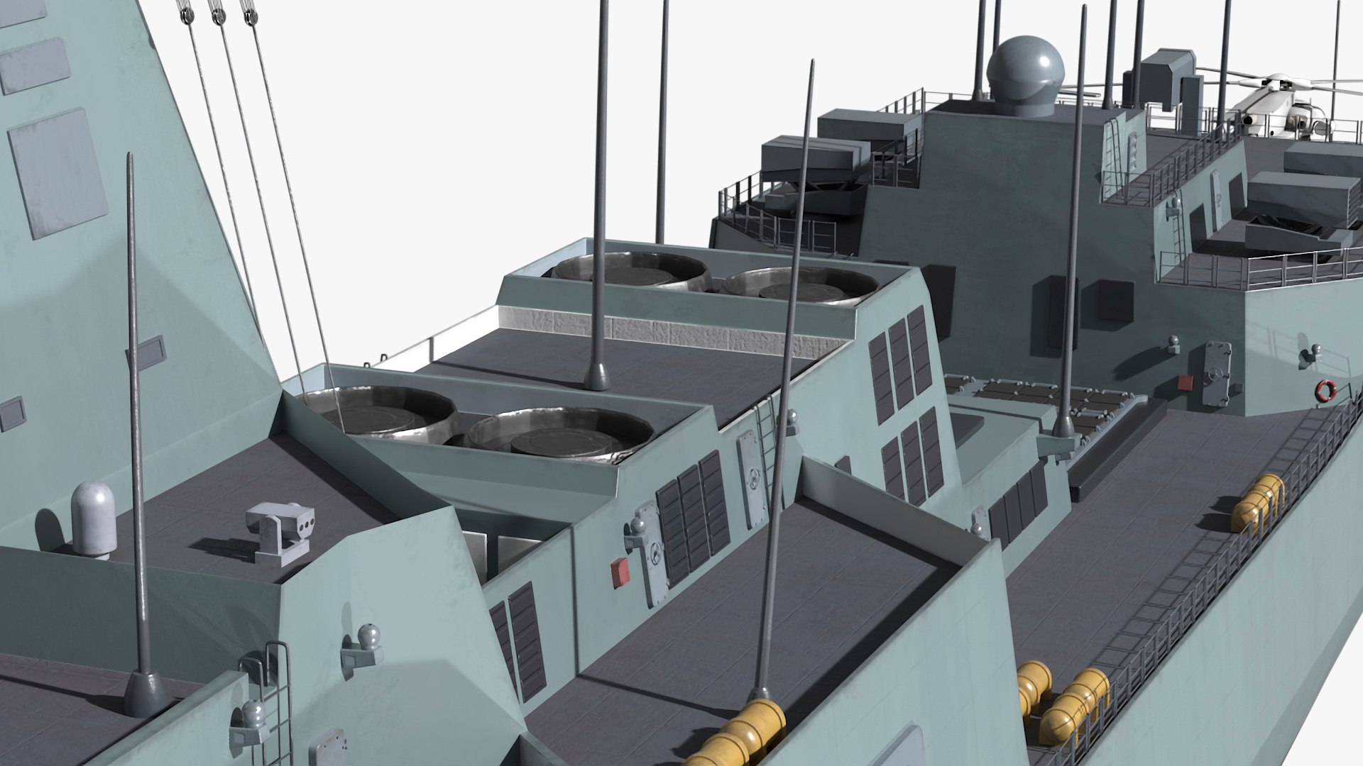Naval Destroyer With Transport Helicopter 3D Model - TurboSquid 2367858