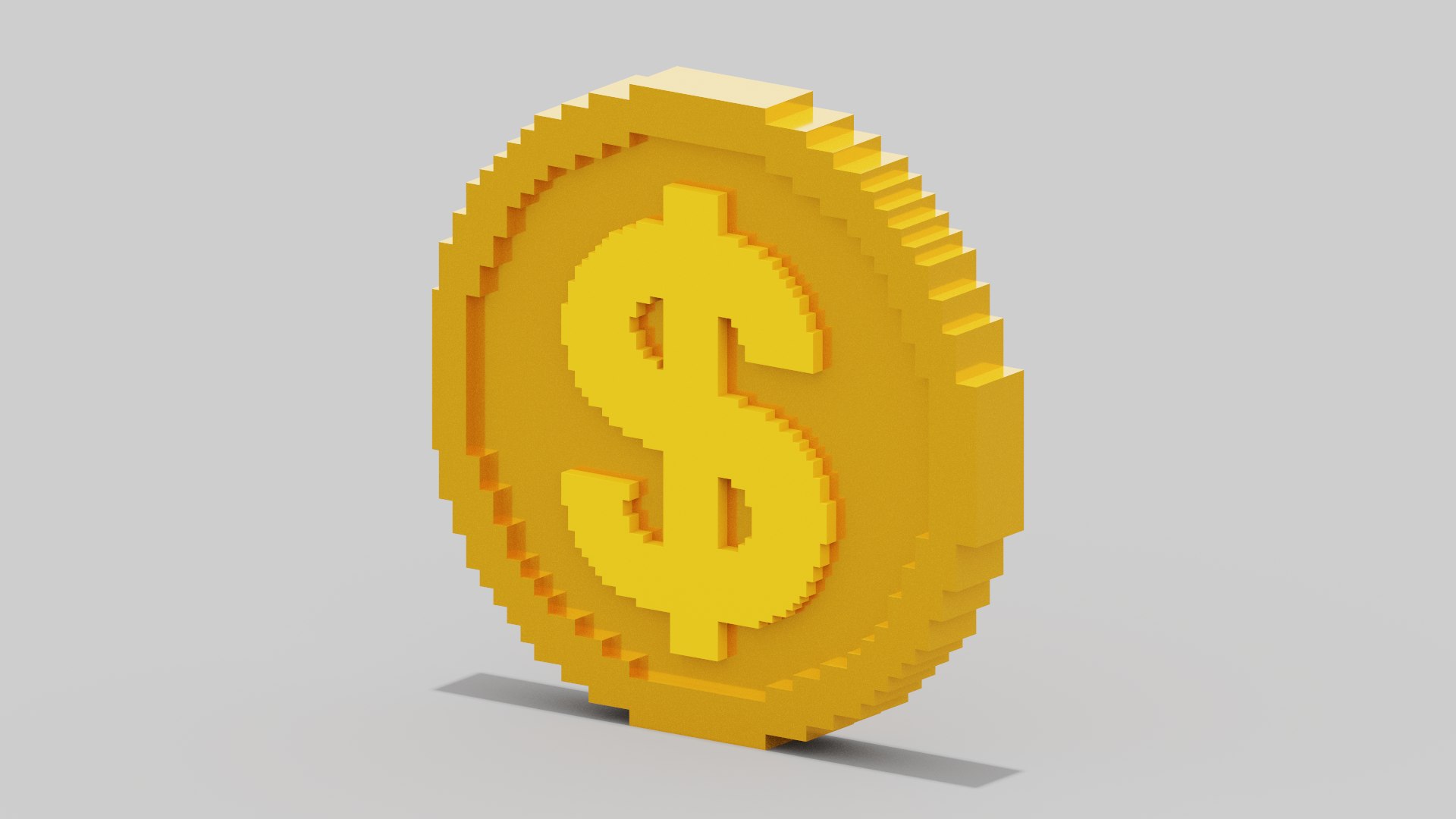 Voxel Dollar Coin Model - TurboSquid 1930723