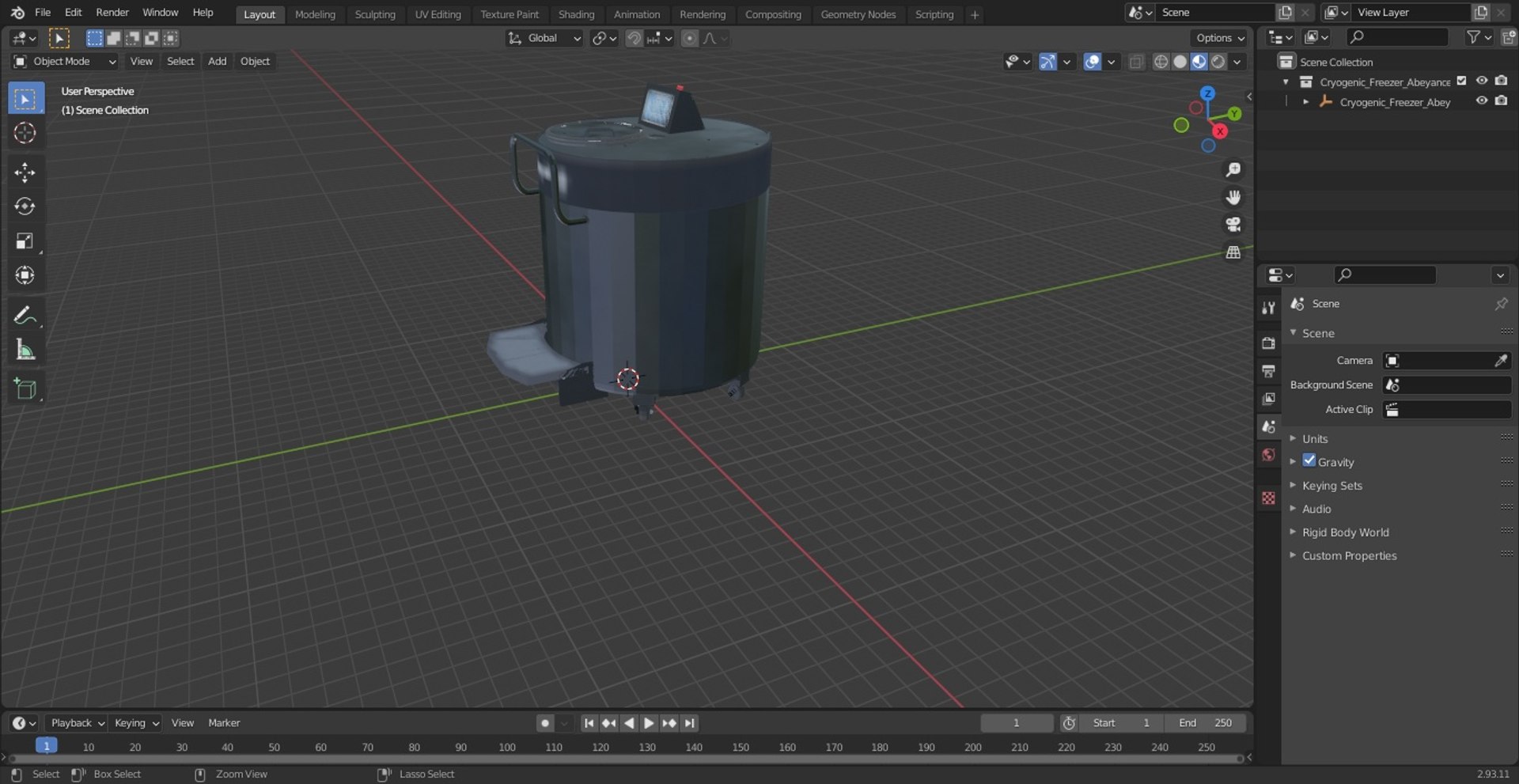 3D Cryogenic Freezer Abeyance Model - TurboSquid 1995759
