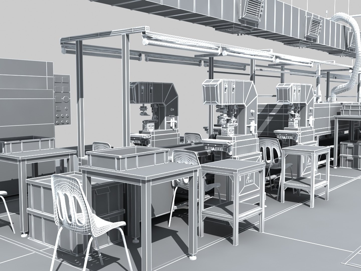 3D Model Factory Production Line - TurboSquid 1392914