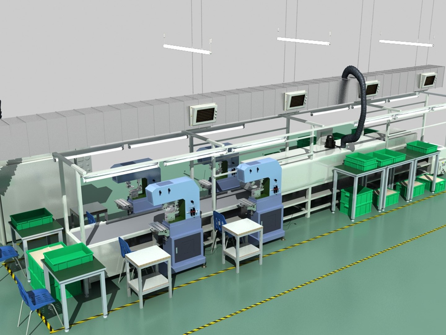 3D Model Factory Production Line - TurboSquid 1392914