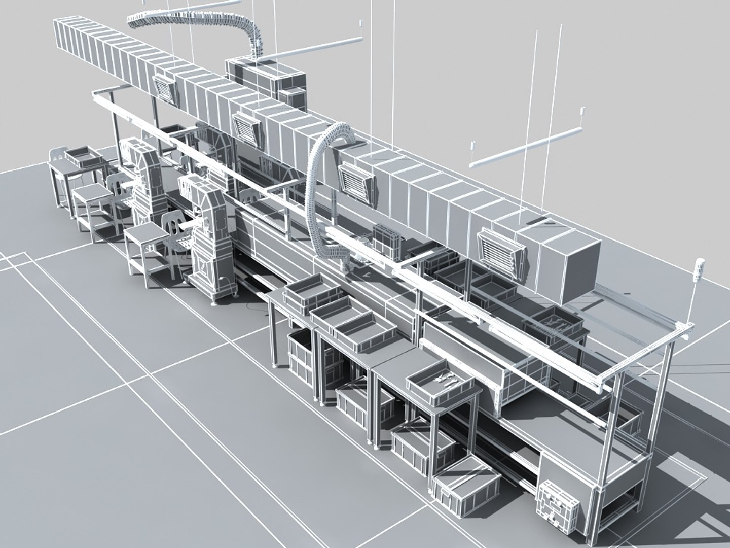 3D Model Factory Production Line - TurboSquid 1392914