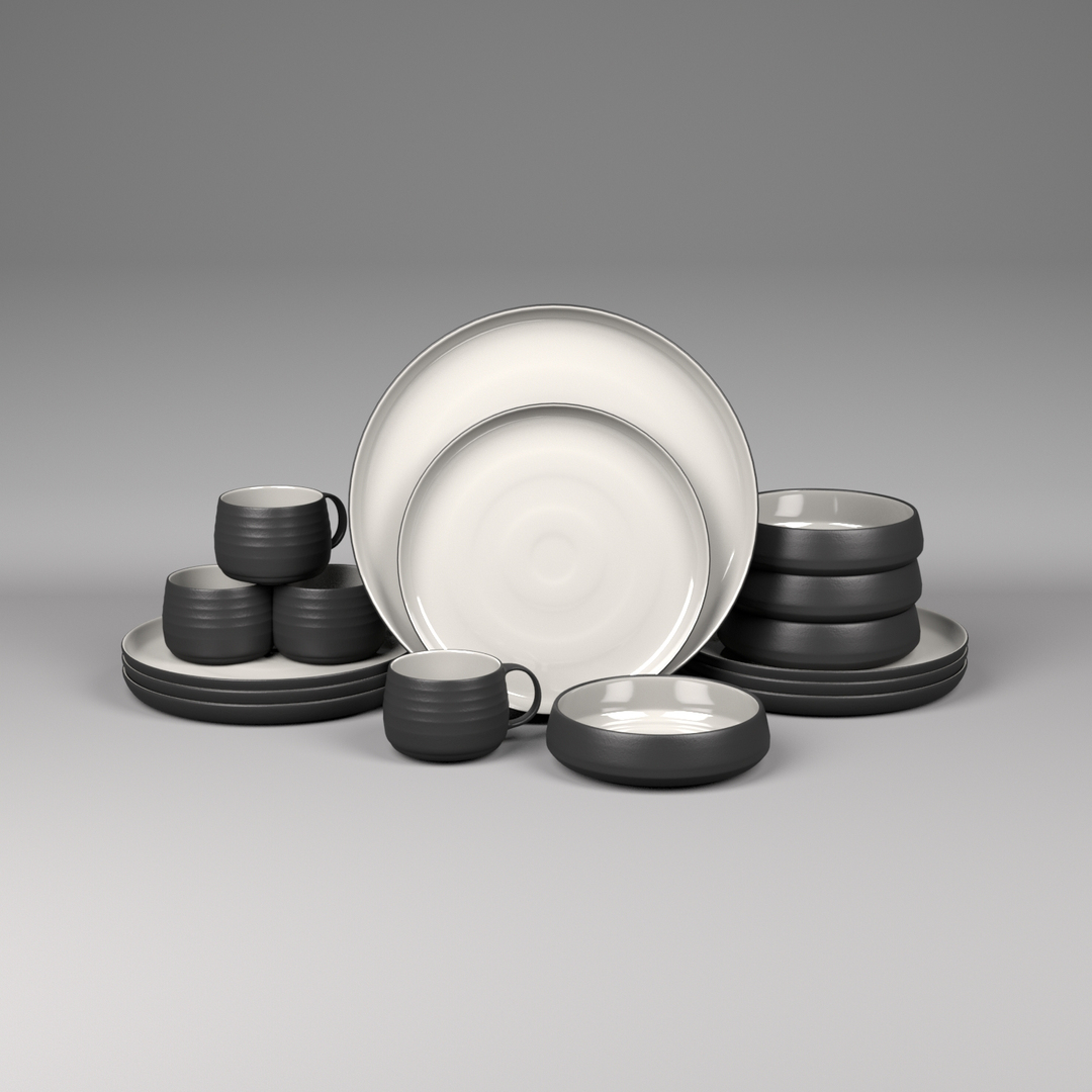 Plate Set 3d Obj