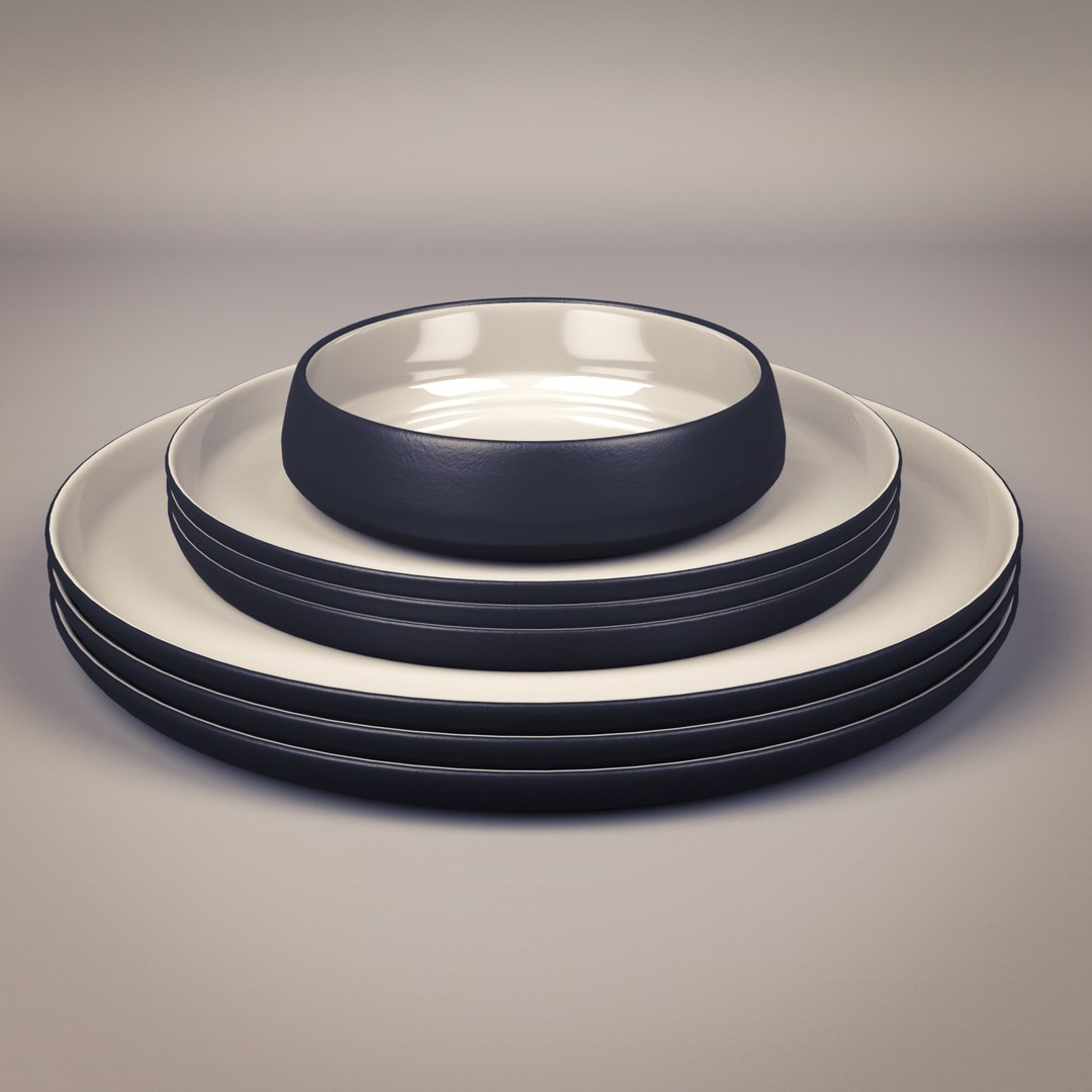 Plate Set 3d Obj