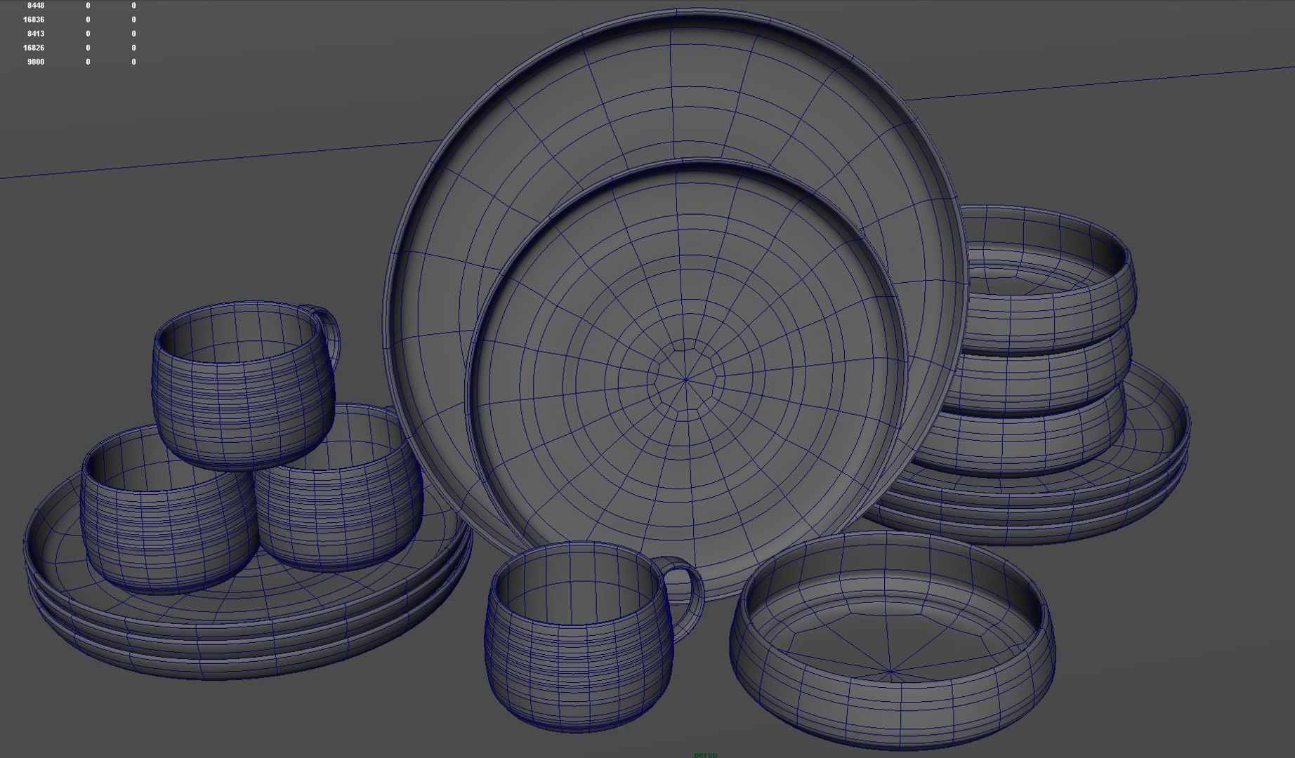 Plate Set 3d Obj