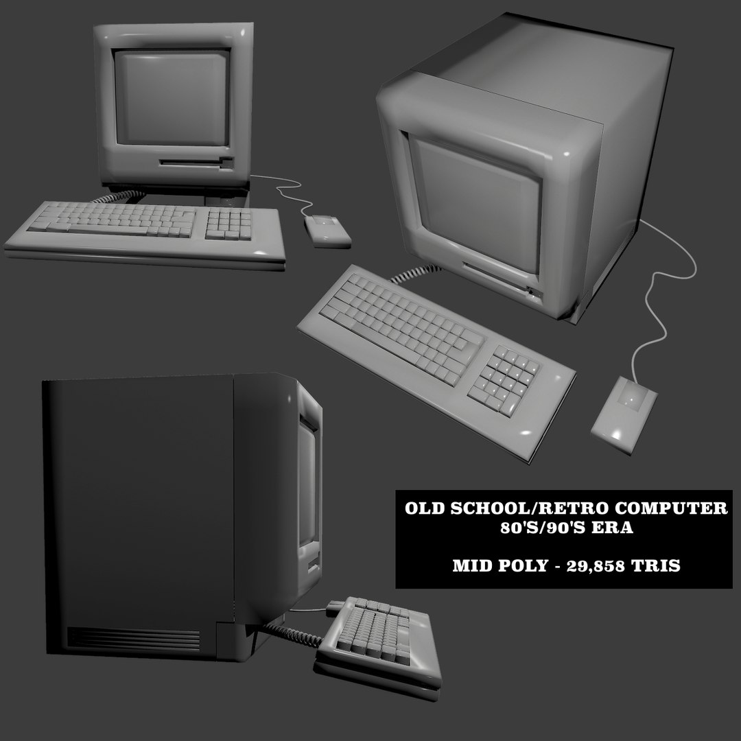 Old Retro Computer 3d Model
