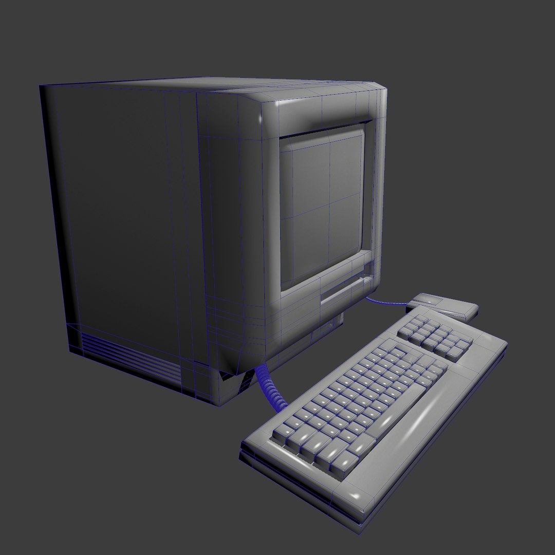 Old Retro Computer 3d Model