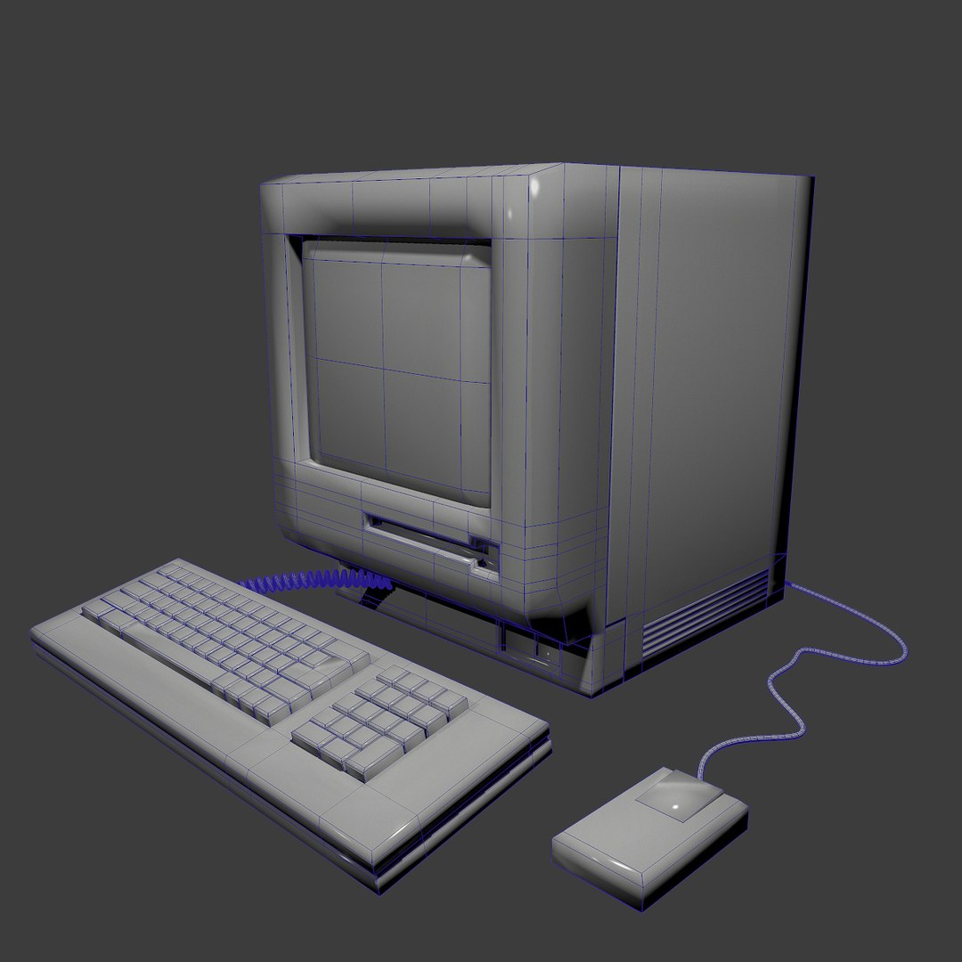 Old Retro Computer 3d Model