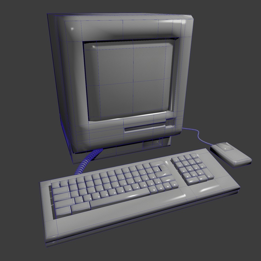 Old Retro Computer 3d Model