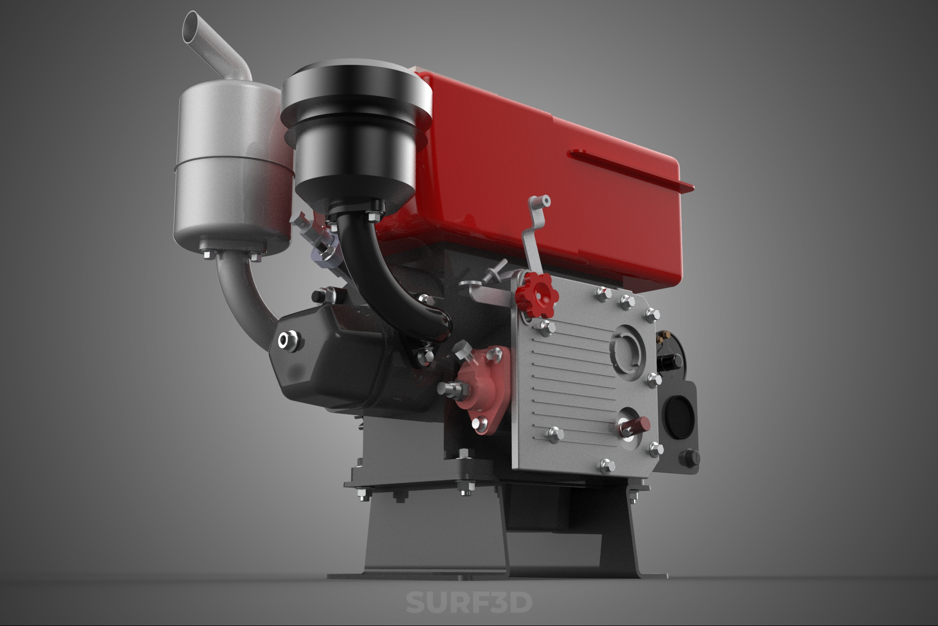 modèle 3D de MOTEUR DIESEL, MACHINE, MOTEUR, VÉHICULE, DYNAMIQUE ...