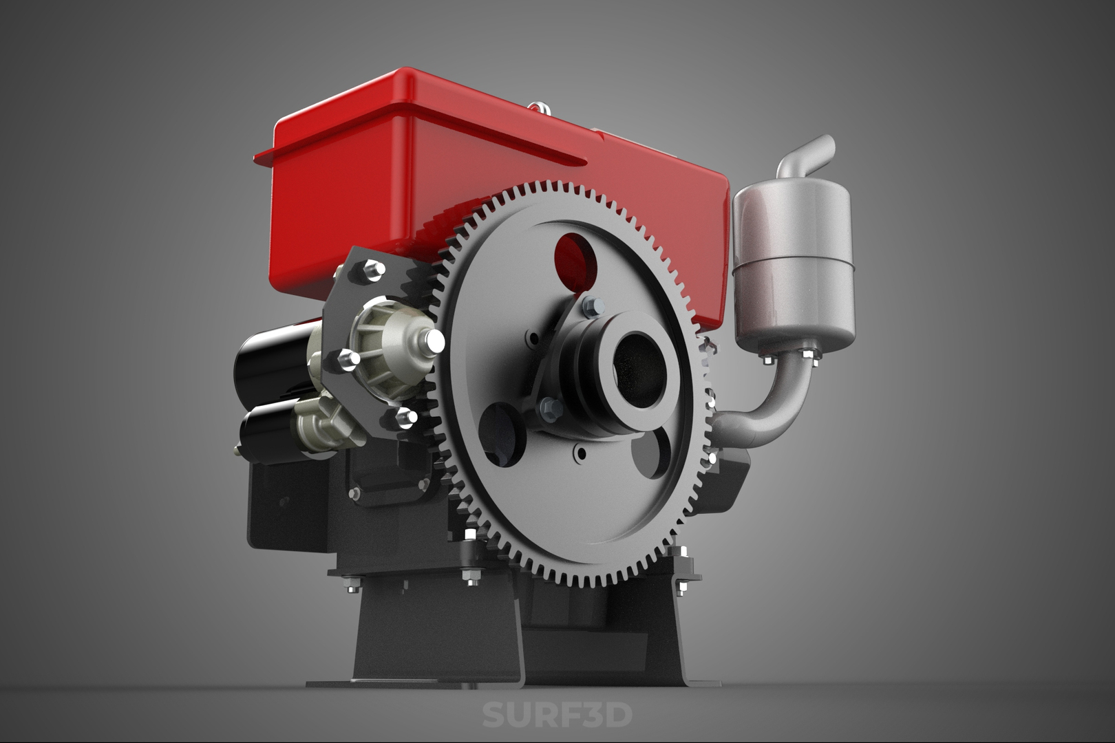 modèle 3D de MOTEUR DIESEL, MACHINE, MOTEUR, VÉHICULE, DYNAMIQUE ...