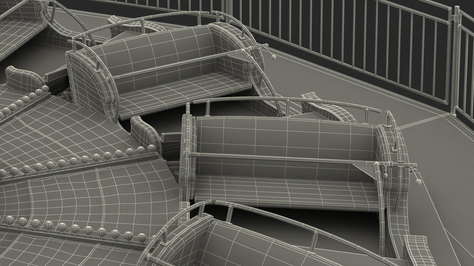 3D Model Flat Ride Theme Park Attraction Rigged - TurboSquid 1884946