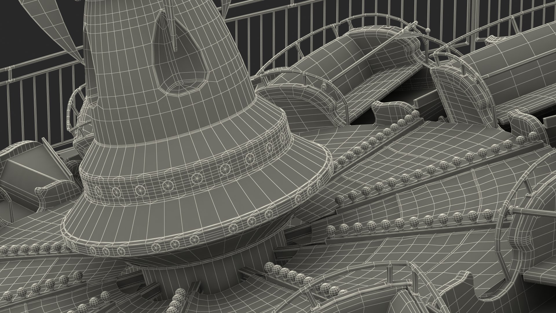 3D Model Flat Ride Theme Park Attraction Rigged - TurboSquid 1884946