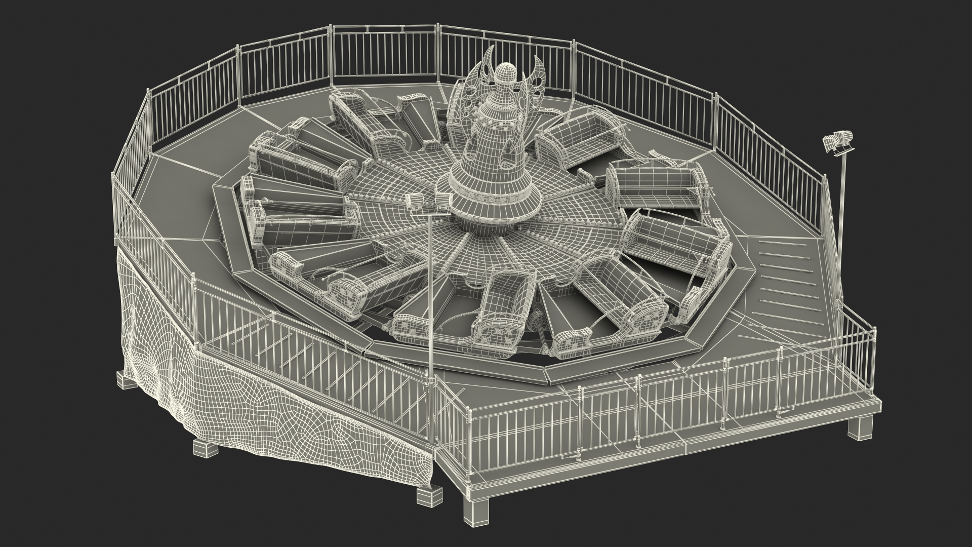 3D Model Flat Ride Theme Park Attraction Rigged - TurboSquid 1884946