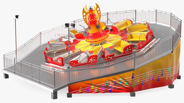 Flat Ride Theme Park Attraction Rigged Modelo 3D - TurboSquid 1884946