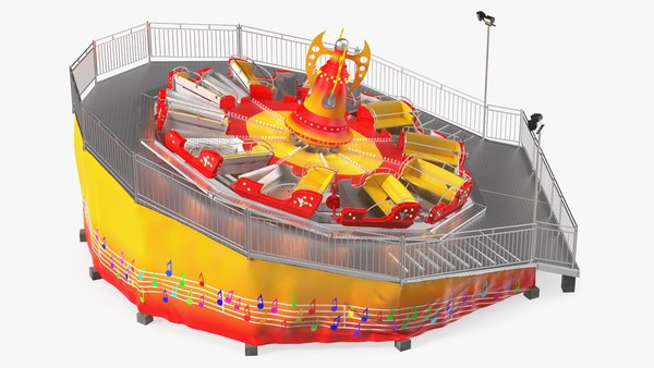 Flat Ride Theme Park Attraction Rigged Modelo 3D - TurboSquid 1884946