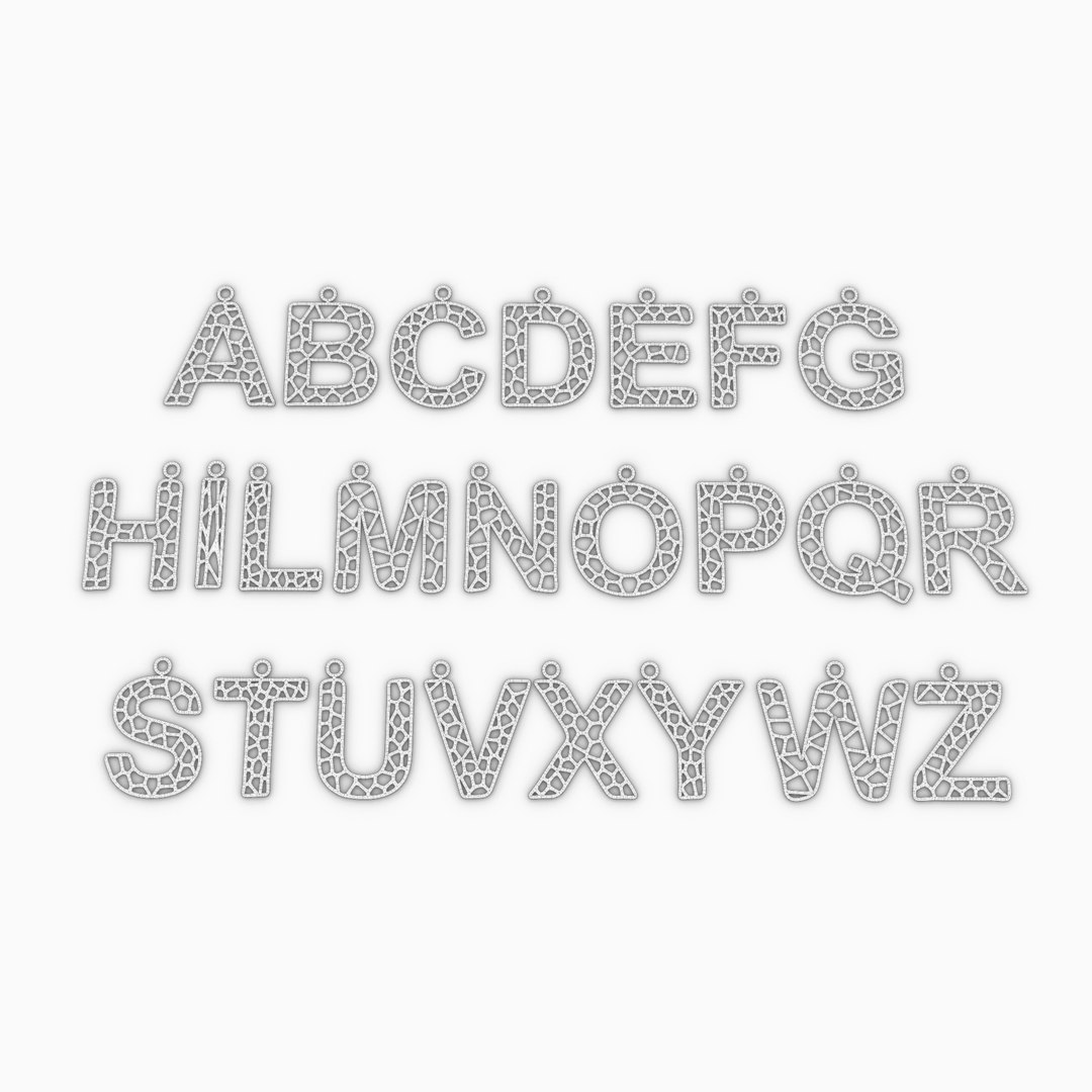 3D ALPHABET VORONOI JEWEL Model - TurboSquid 2246098