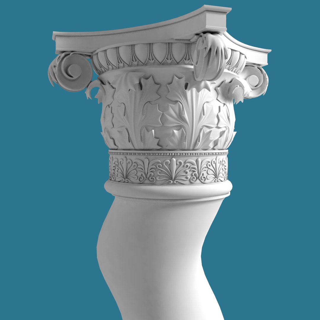 Spiral Corinthian Column Obj