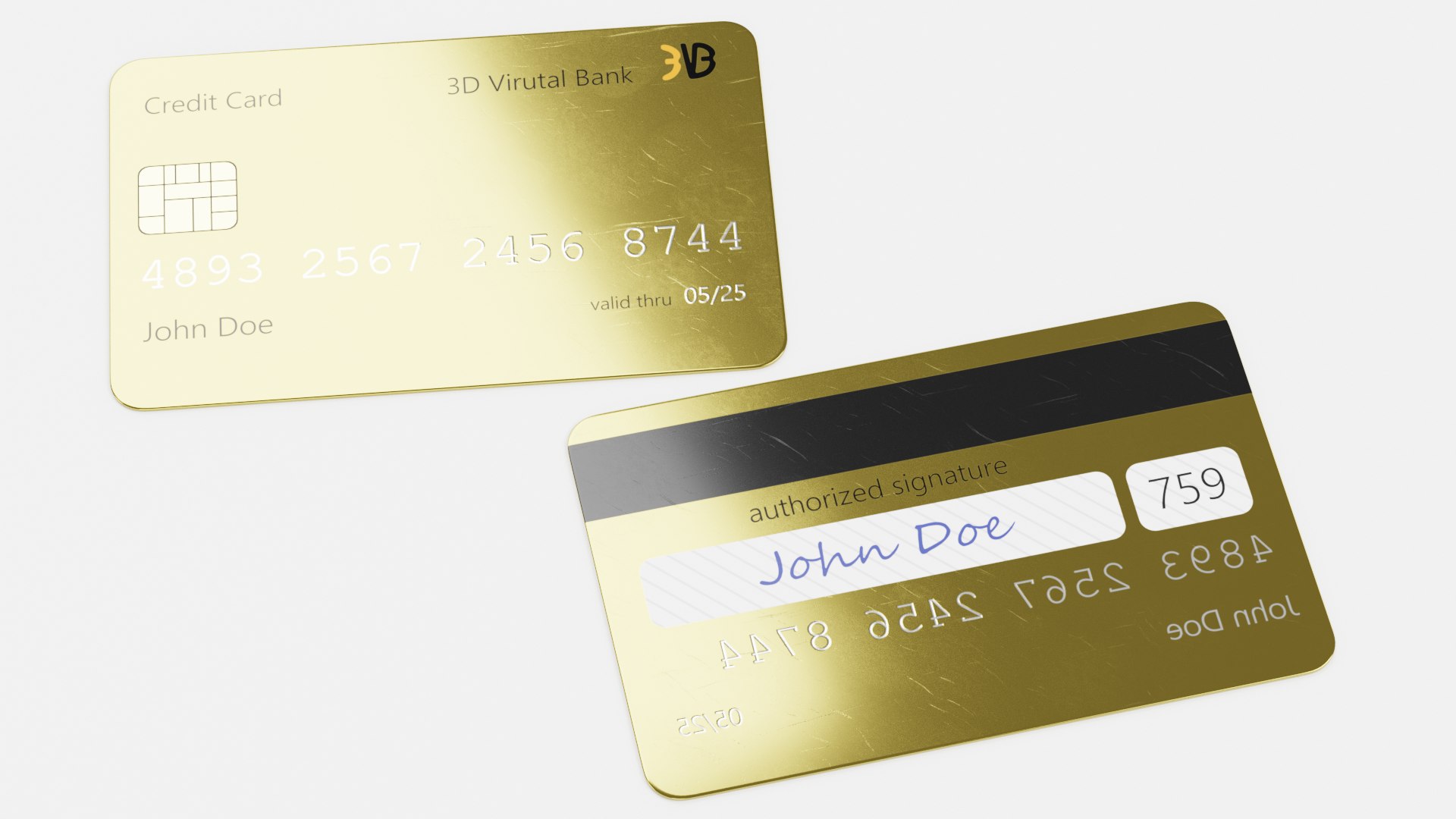 Credit Card 3D Model - TurboSquid 1571991