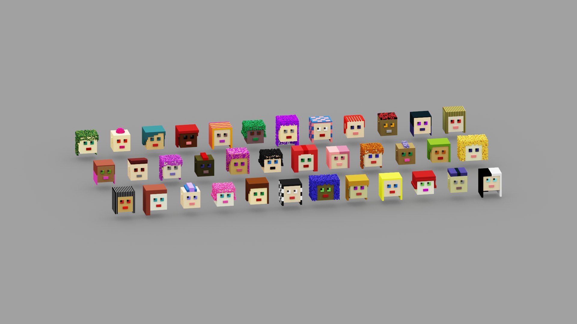 3D Voxel Heads NFT Collection - TurboSquid 1858853