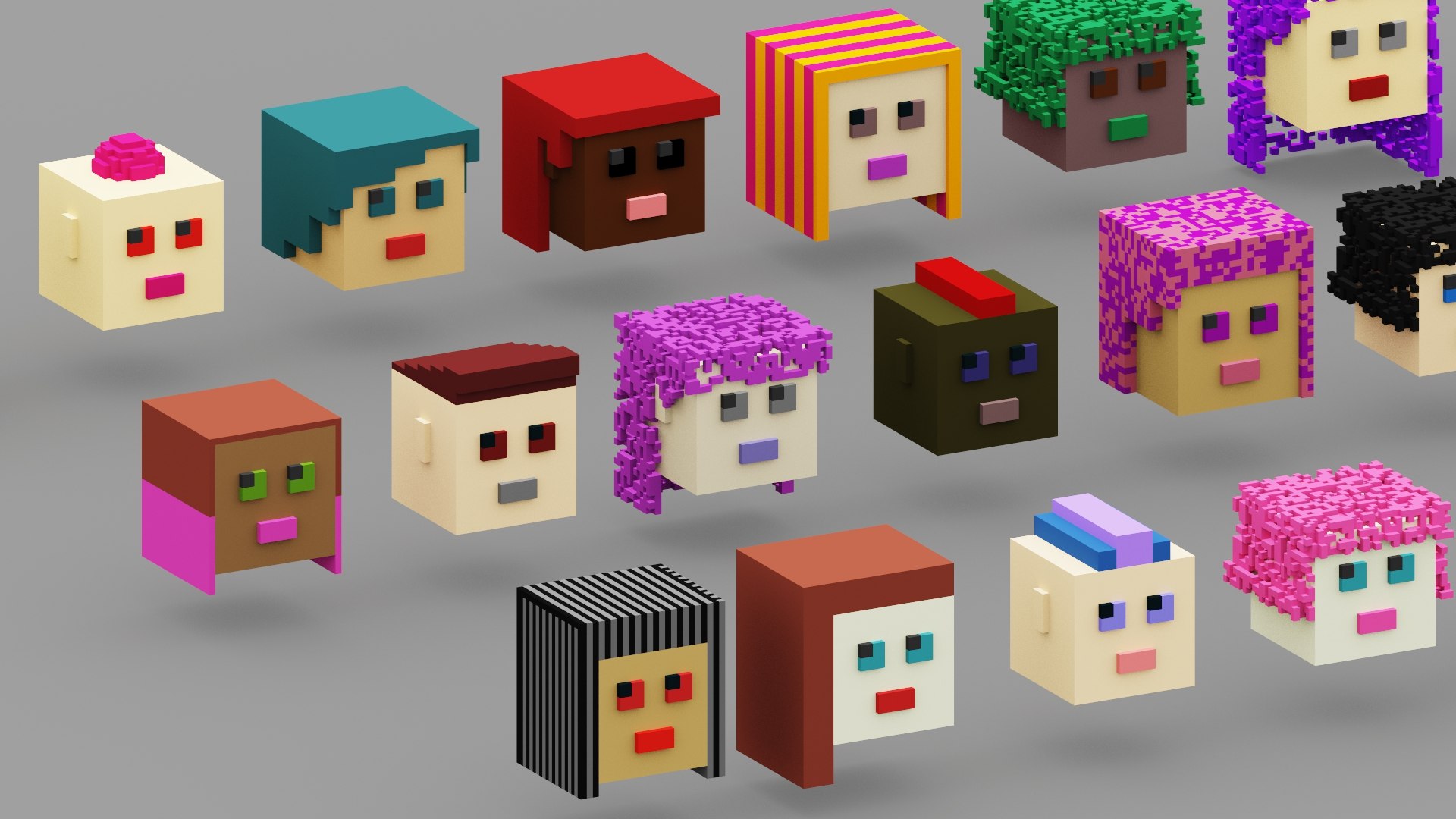 3D Voxel Heads NFT Collection - TurboSquid 1858853