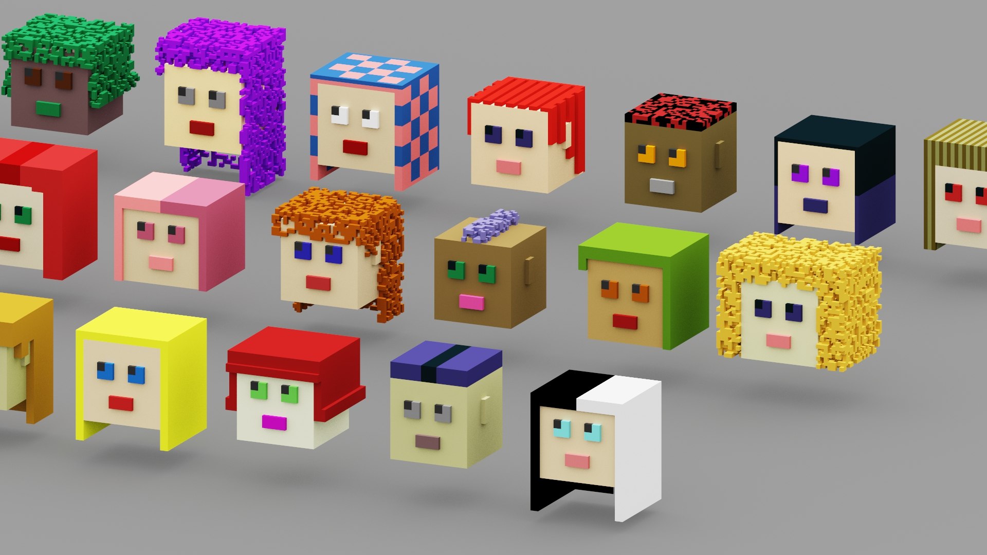 3D Voxel Heads NFT Collection - TurboSquid 1858853